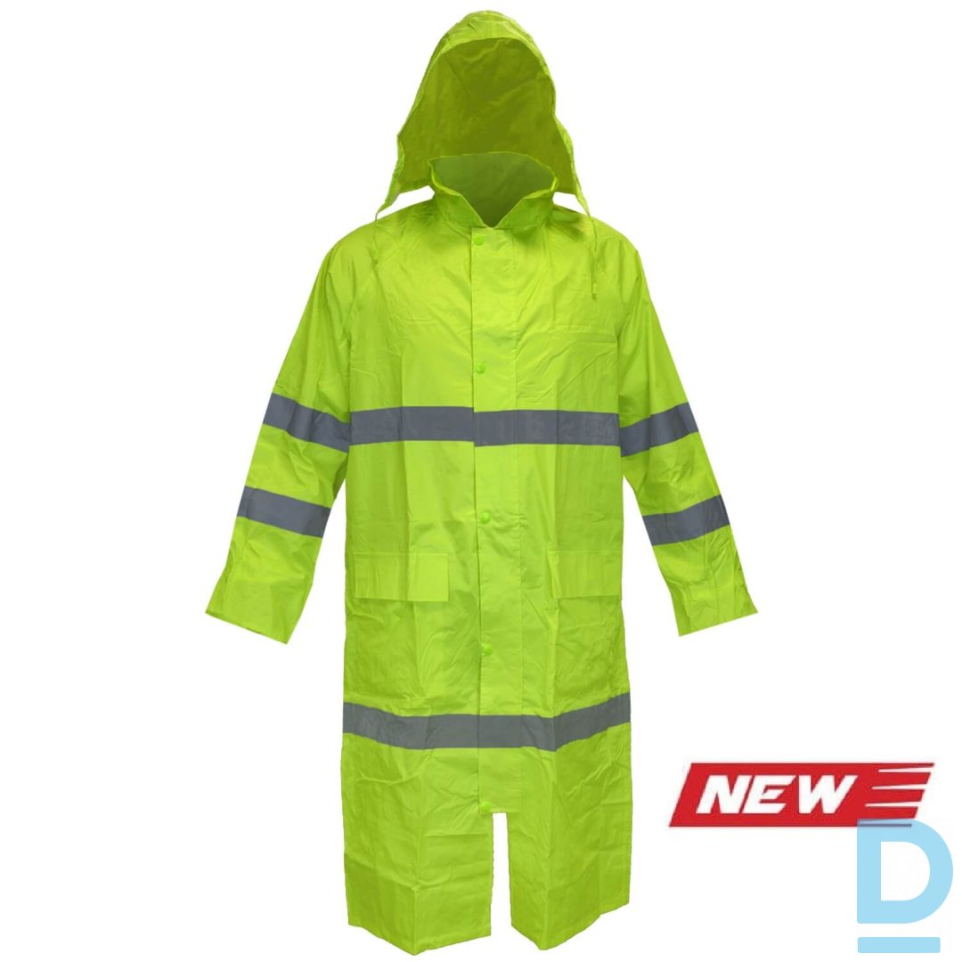 Work Rain Coat Jacket with Hood Reflective HI-VIS RO YN SPA PVC ...