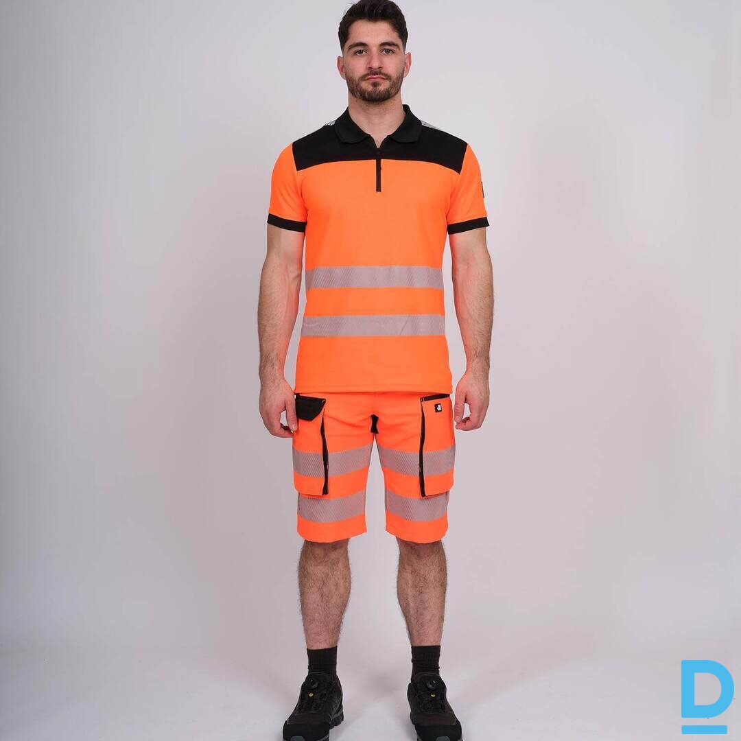 Work Polo Shirt Hi-Vis NEW MARS Nine Worths Work Polo Shirt Reflective ...